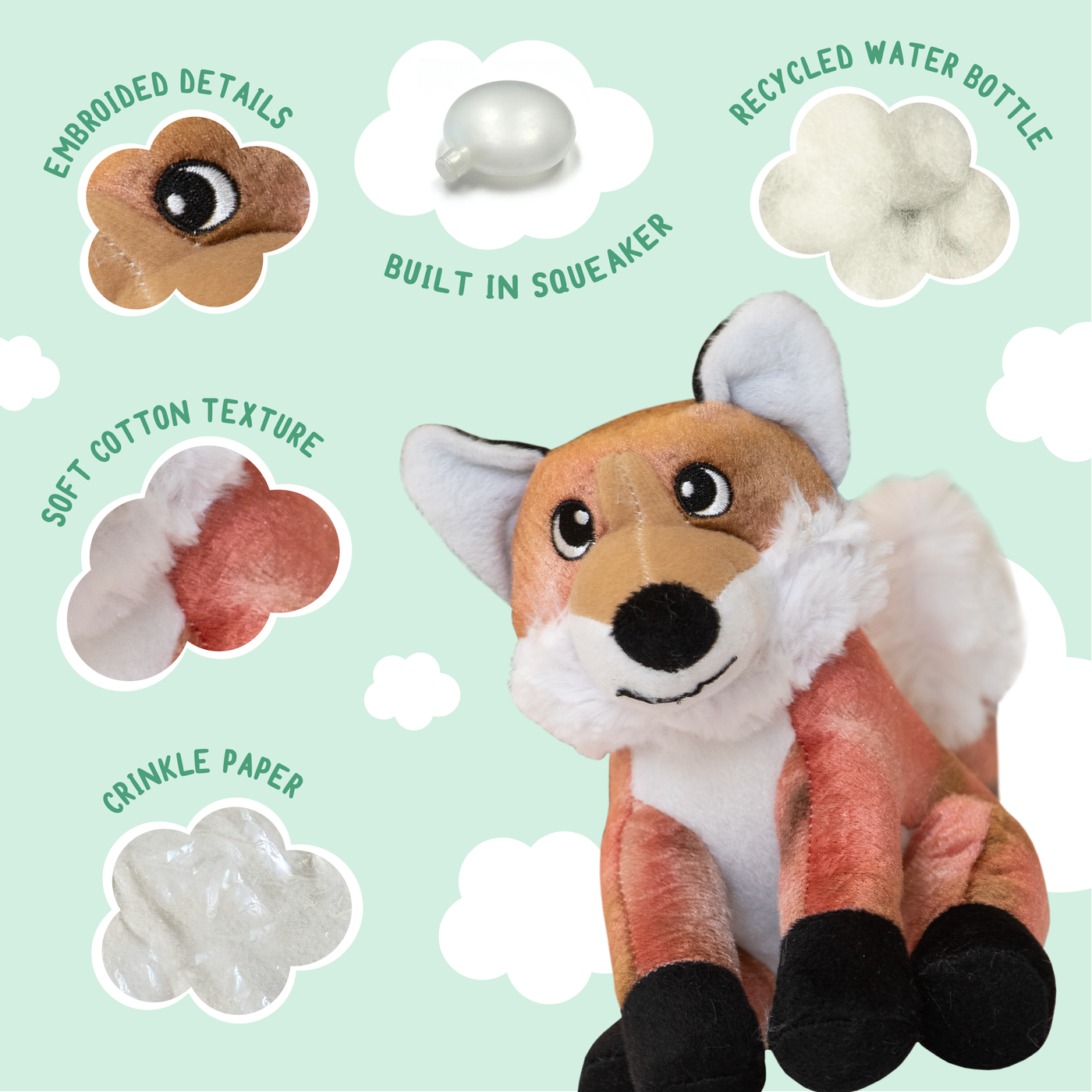 Fitz the Fox Plush Dog Toy