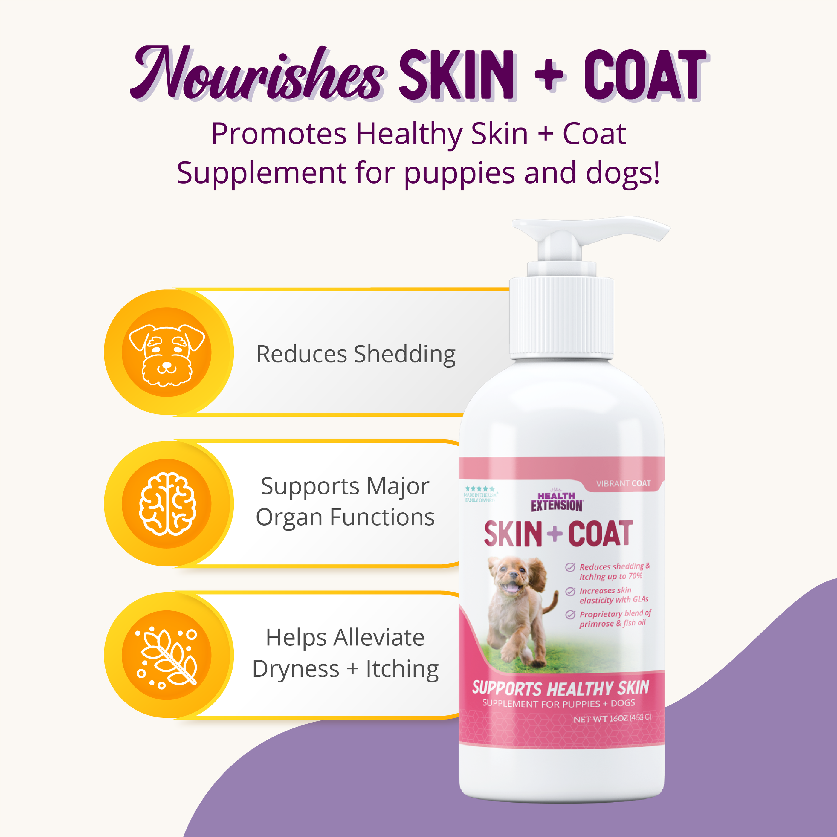 Health Extension Skin & Coat Supplement for Dogs and Puppies
